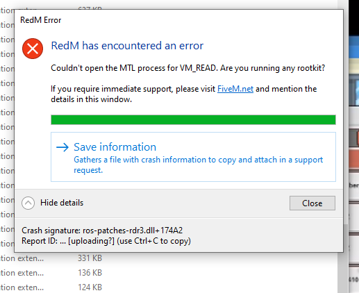 RedM has encountered an error - RedM Client Support - Cfx.re Community