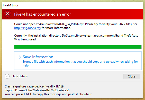 Could not open x64/audio/sfx/RADIO_04_PUNK.rpf - FiveM Client Support ...