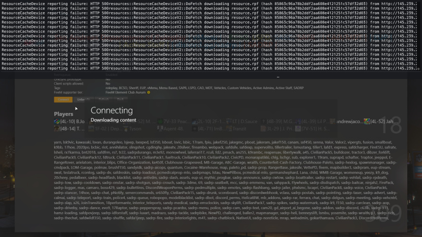 ResourceCacheDevice Failure (F8 Console Shows Downloading Failure ...