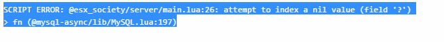 ESX Society Error mysql-async - ES/ESX - Cfx.re Community