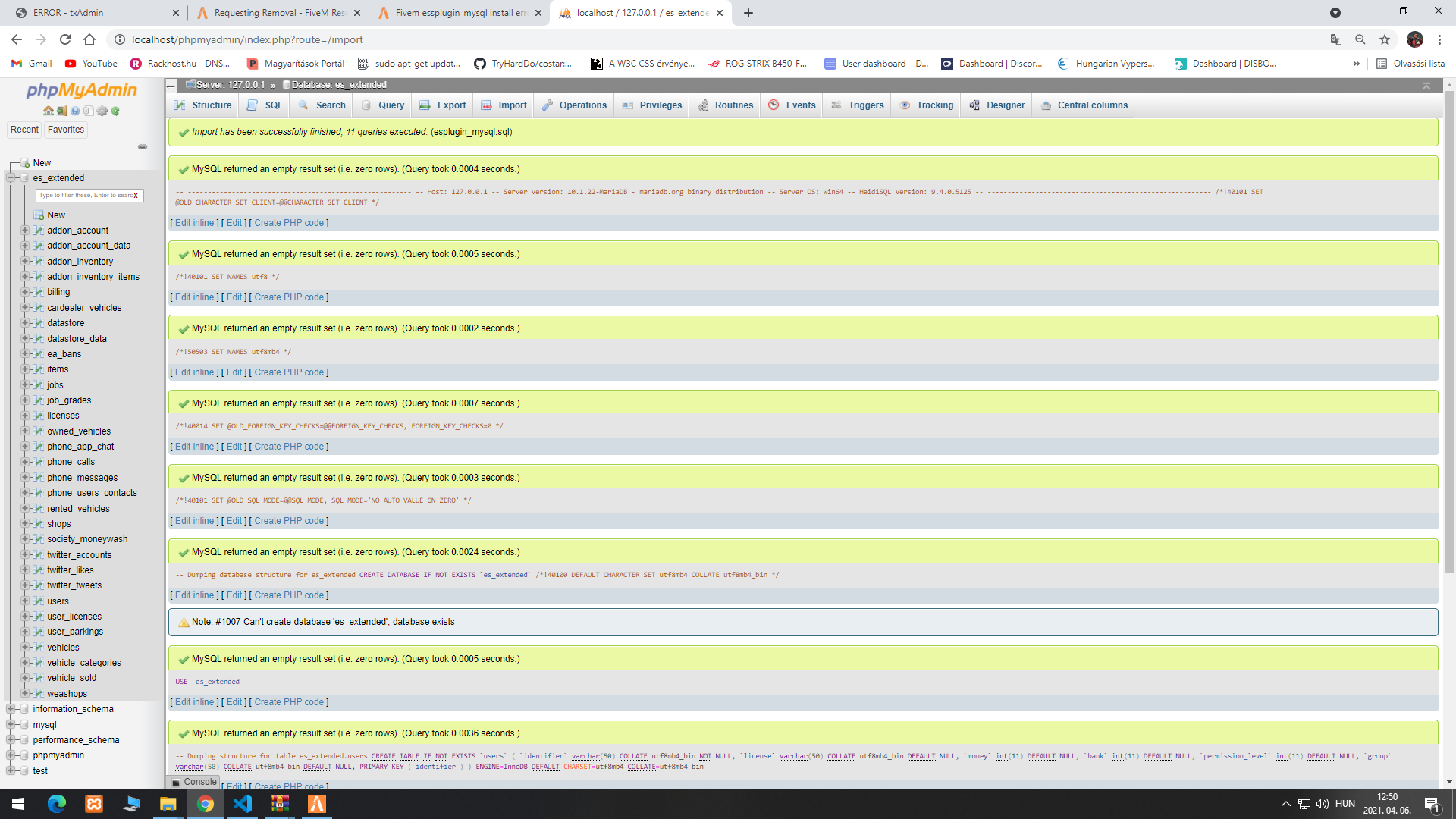Fivem Esspluginmysql Install Error Discussion Cfxre Community 7021