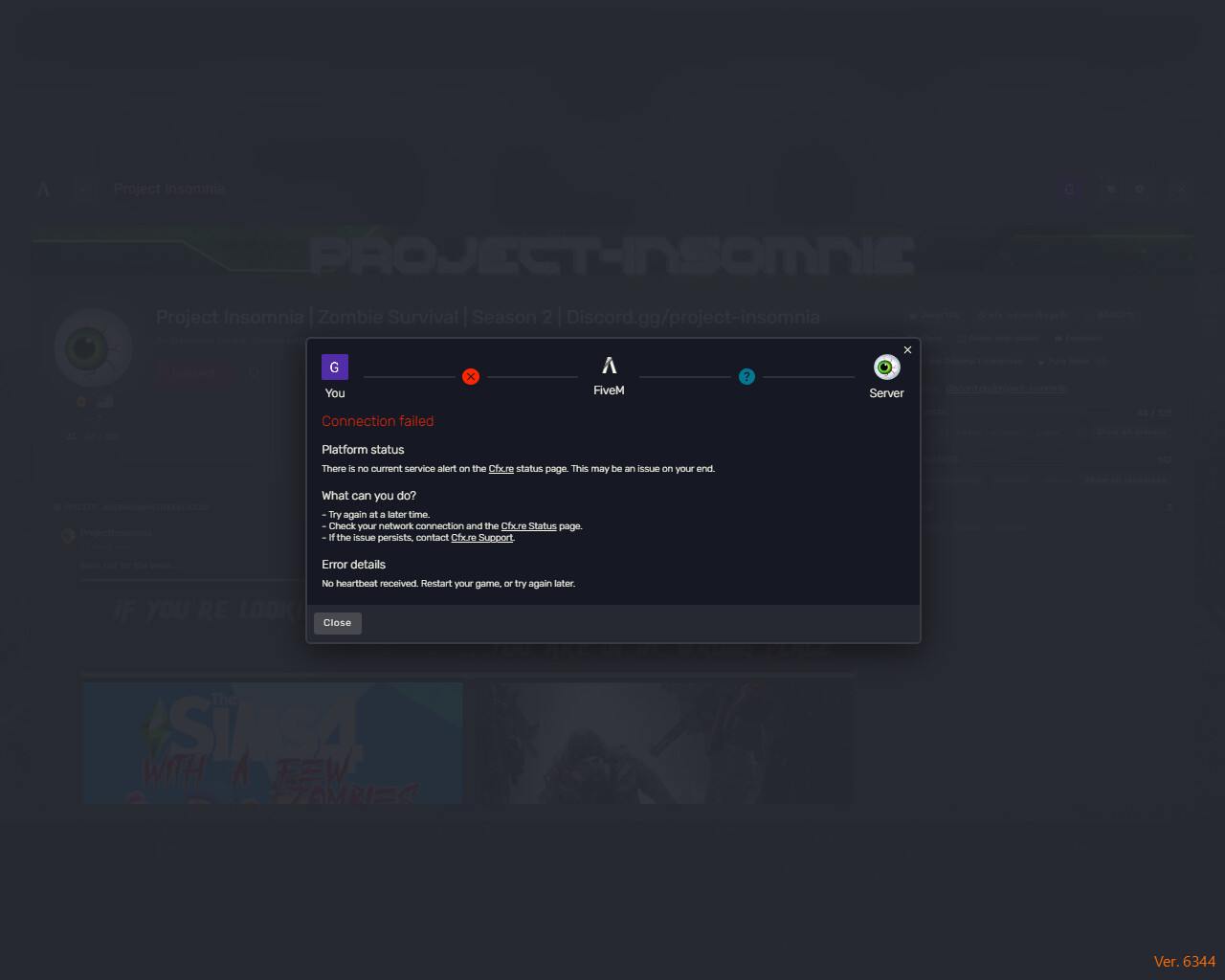 Cant join any servers - FiveM Client Support - Cfx.re Community