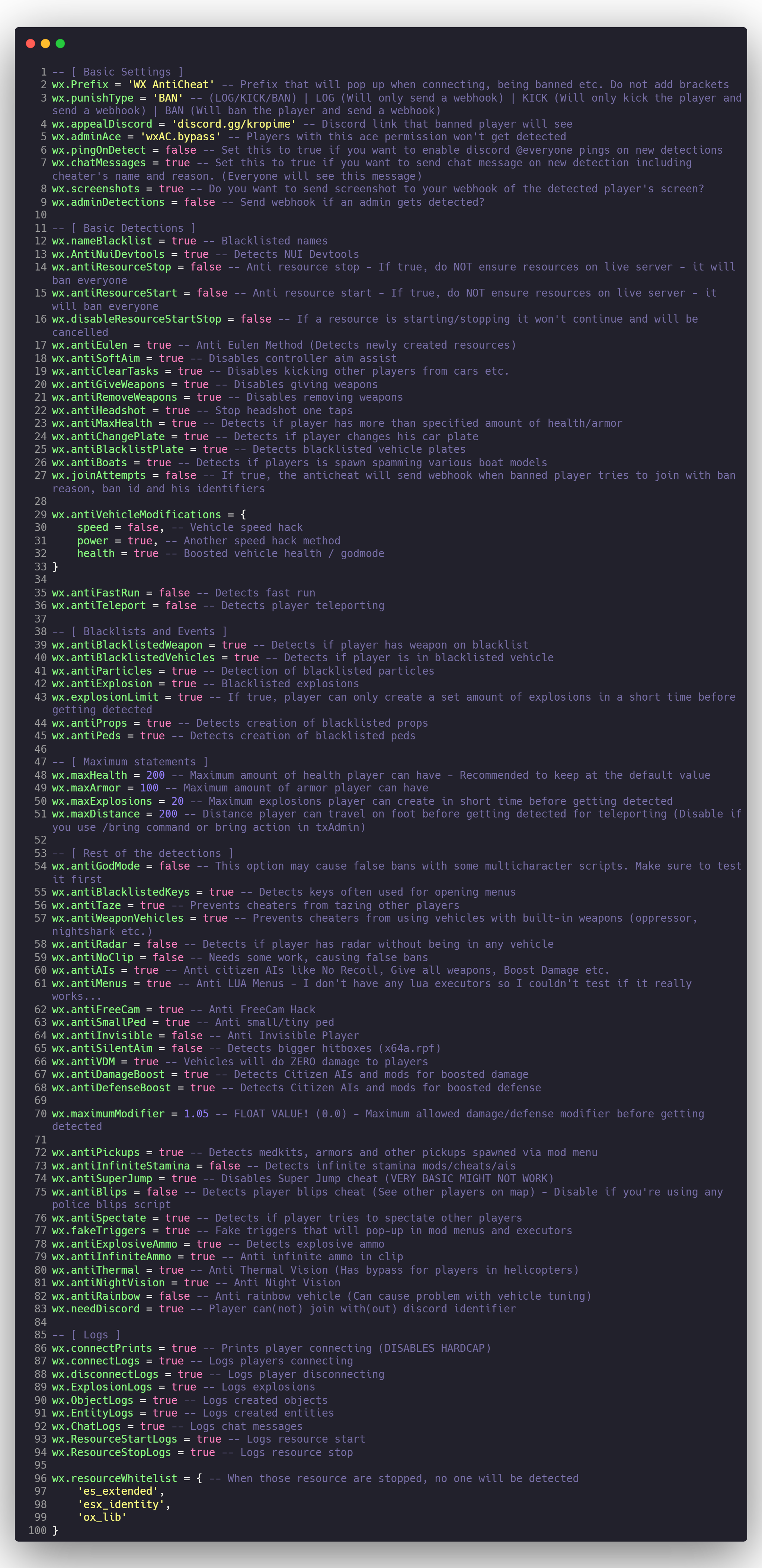 [RELEASE] [PAID] [STANDALONE] WX AntiCheat - FiveM Search