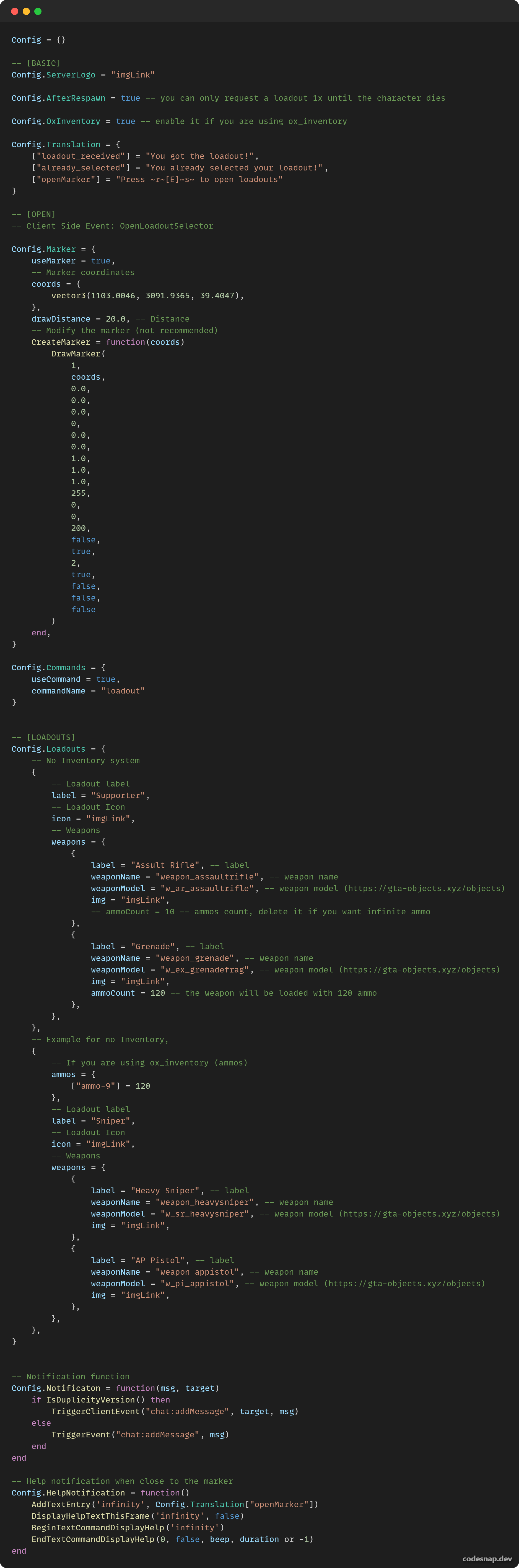 [STANDALONE] Infinity - Loadouts - FiveM Releases - Cfx.re Community
