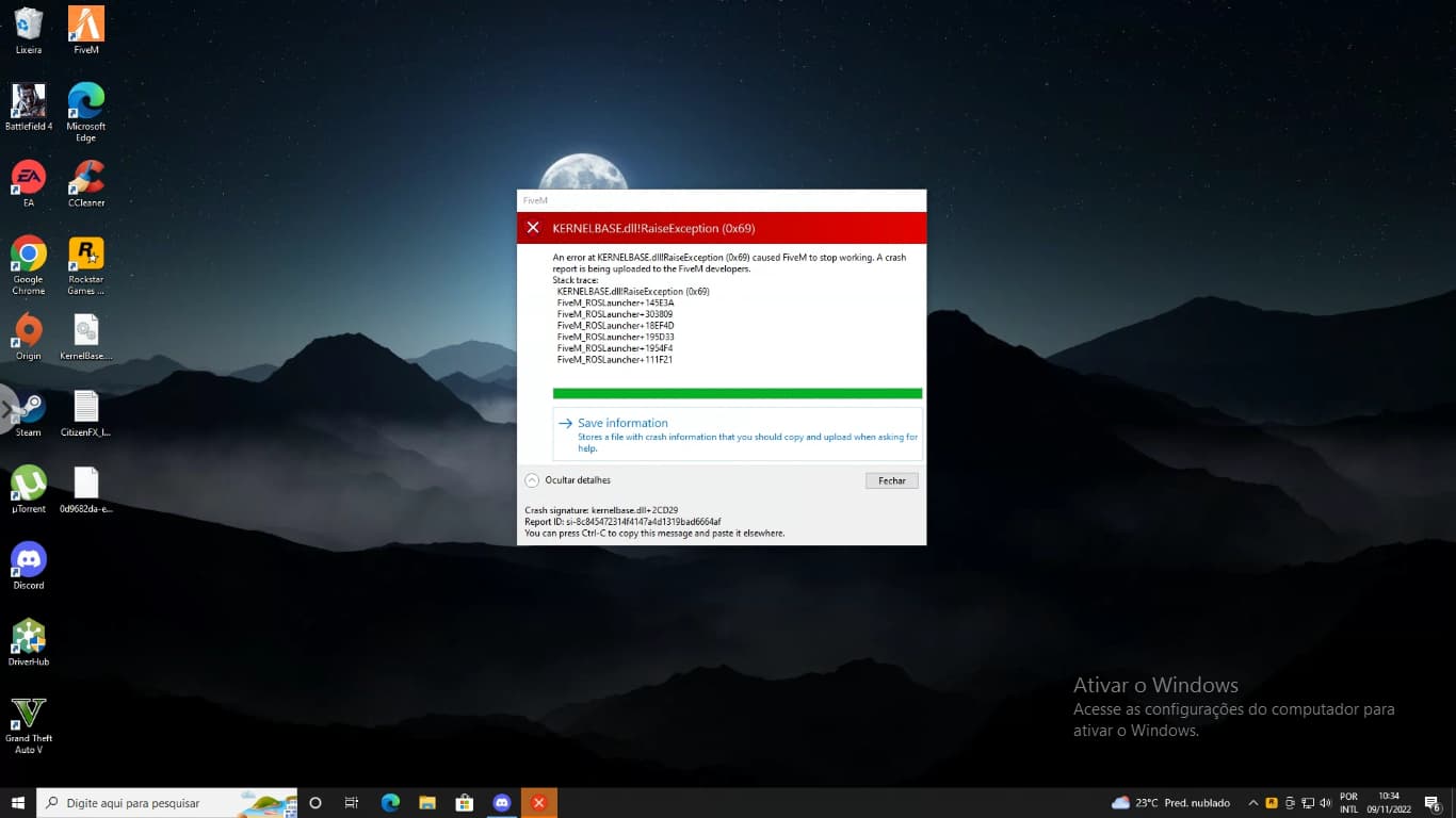 KERNELBASE.dll!RaiseException 0x69 - FiveM Client Support - Cfx.re Community