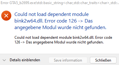 FiveM crash on start (error 126) - FiveM Client Support - Cfx.re Community
