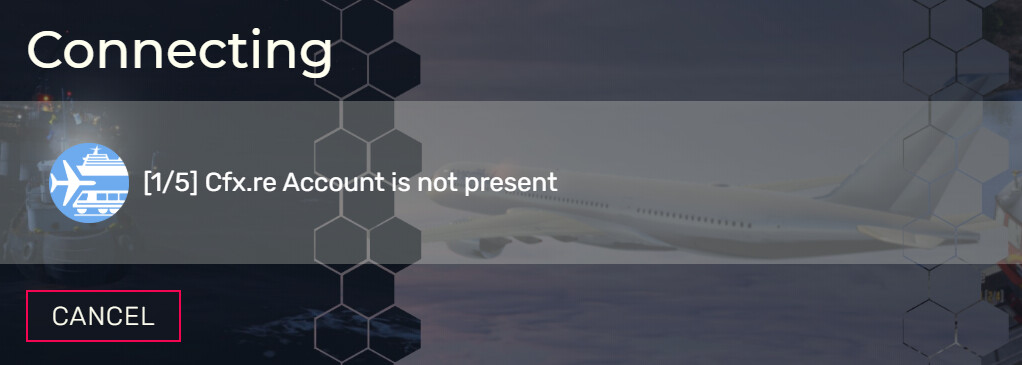 why does it say "cfx.re Account not present" even though i have an ...