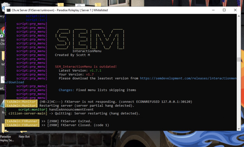 FiveM Server Automatically Restarting after Attempting to put server ...
