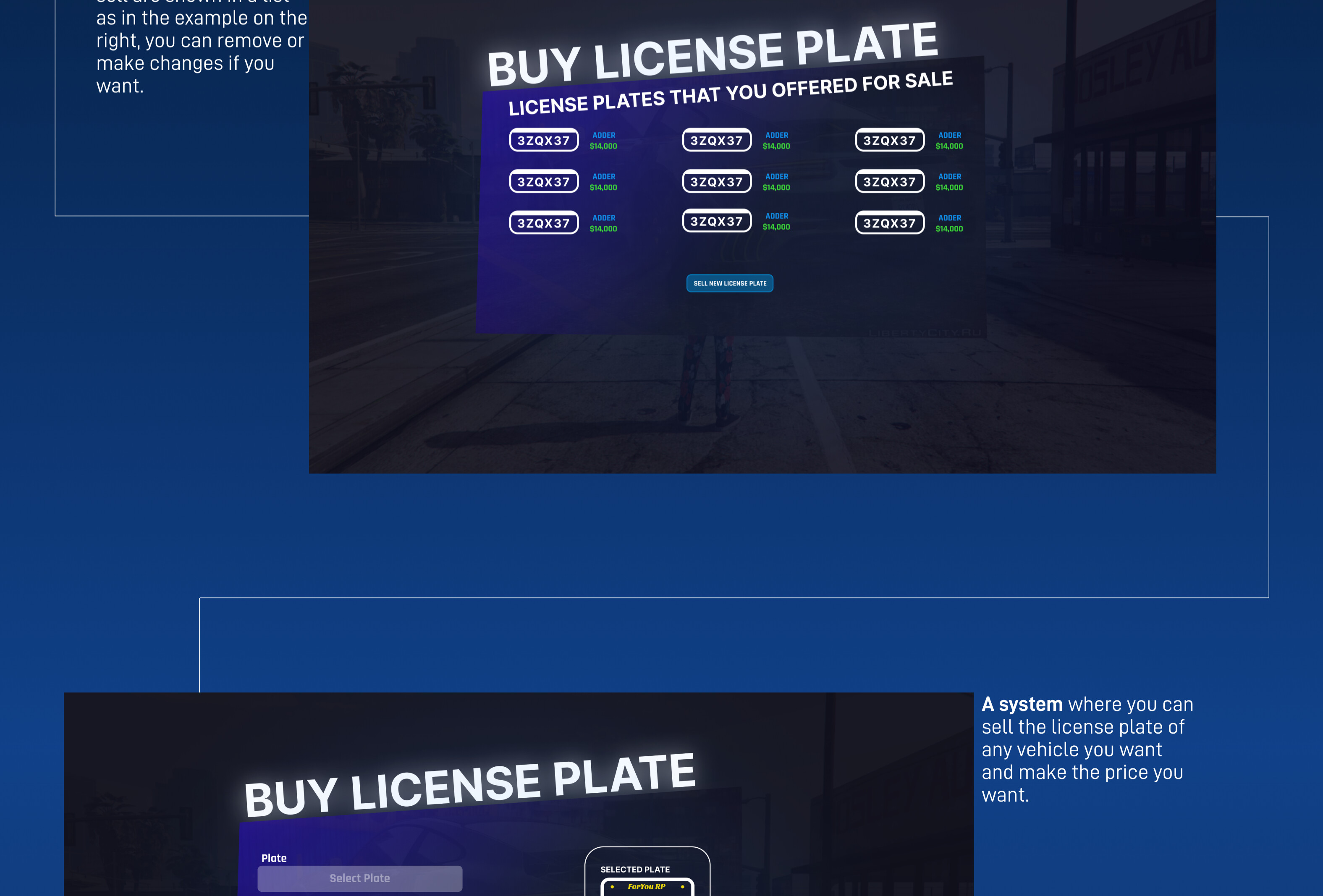 [PAİD] 4u-buyplate| V1.0.0 | Advanced Plate System - FiveM Search