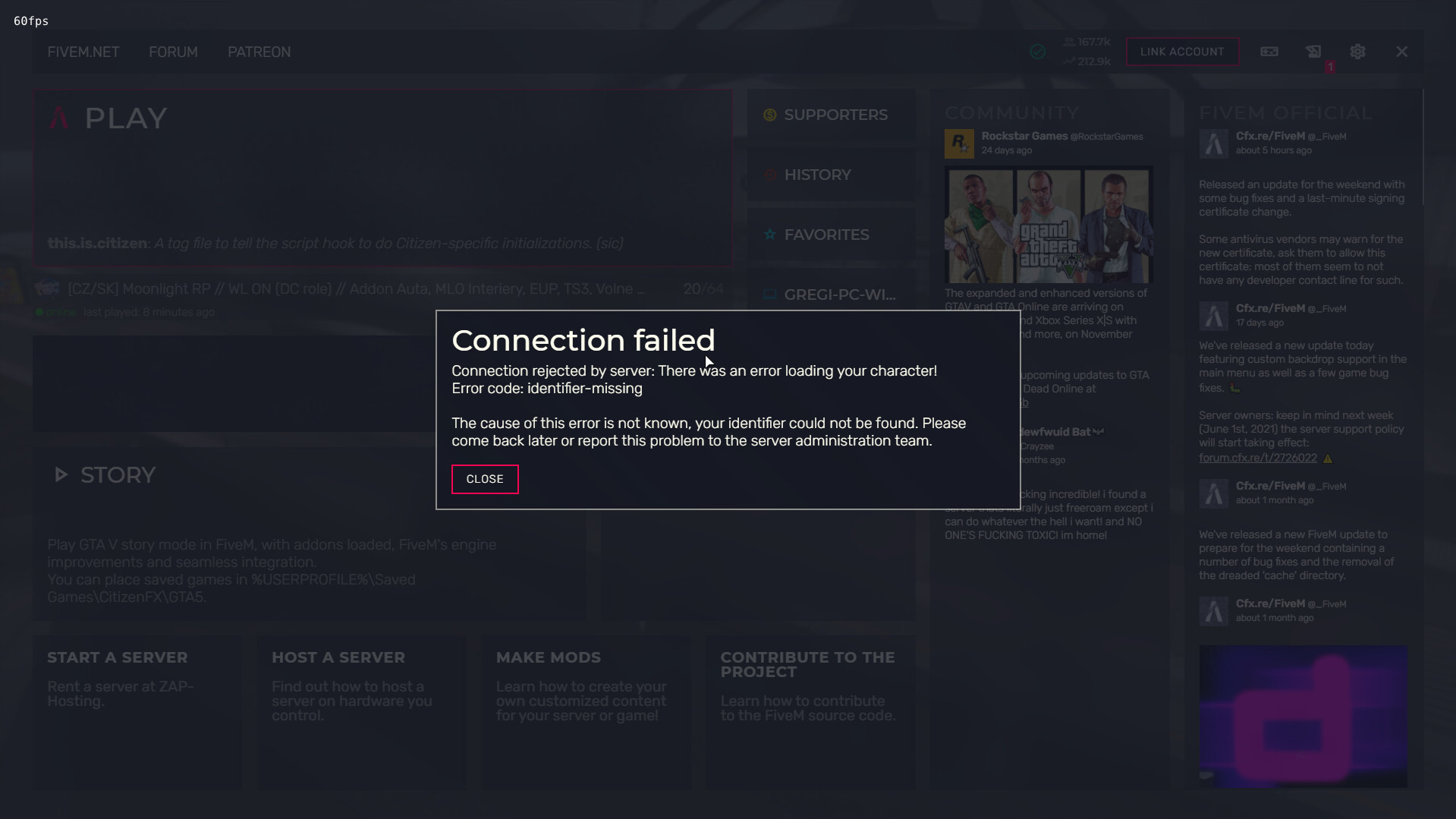 Esx_identity problems - Discussion - Cfx.re Community