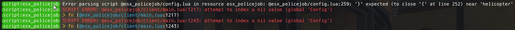 Error parsing script expected to close - Resource Support - Cfx.re Community