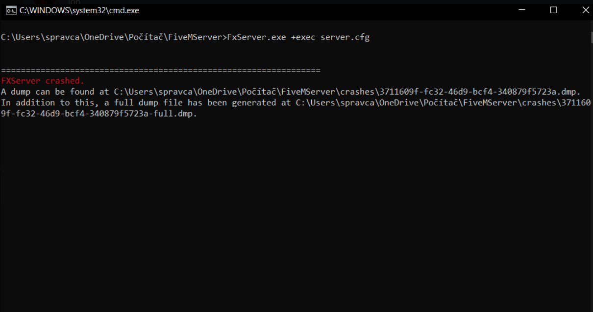 My local fivem server crashed - Server Discussion - Cfx.re Community
