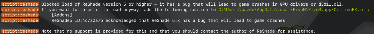 ReShade still not working after moving to FiveM plugins folder - FiveM ...