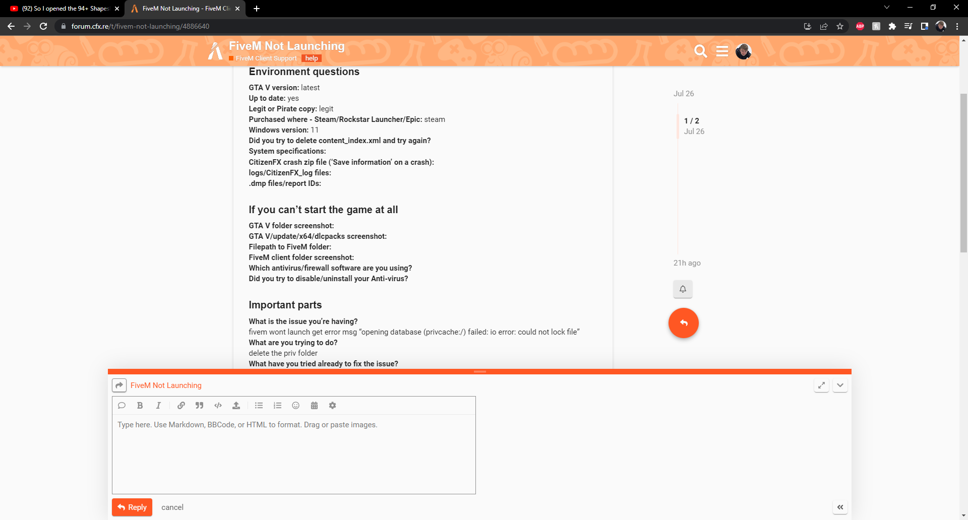 FiveM Not Launching - FiveM Client Support - Cfx.re Community