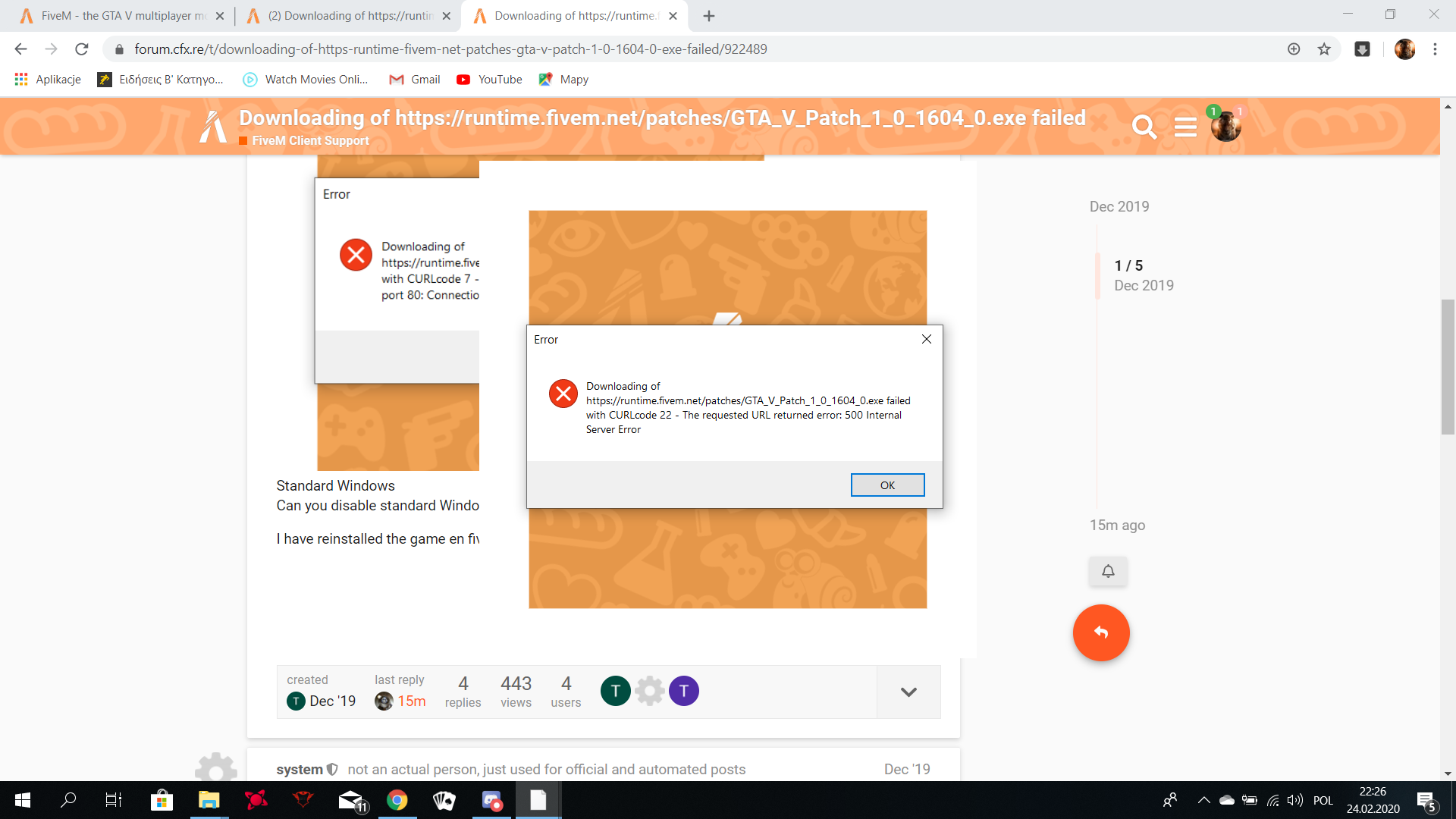 Error FiveM runtime.fivem.net/patches/GTA_V_PATCH_1_0_1604.exe - Page 4 - FiveM Client Support ...