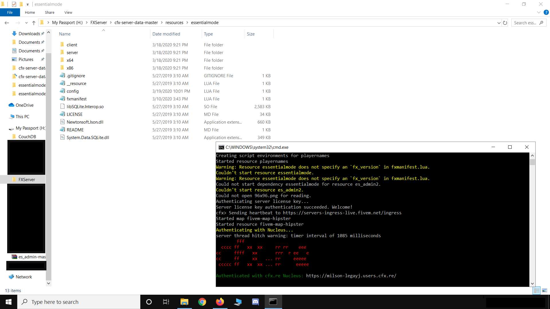 While turning on my server in the console it says "Essential mode does not specify an 'fx ...