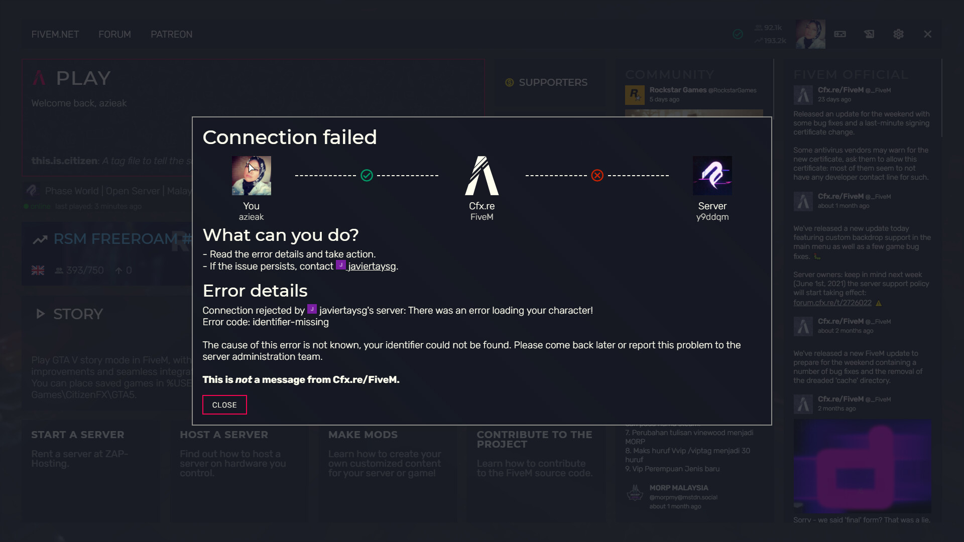 Server on fivem problem - FiveM Discussion - Cfx.re Community