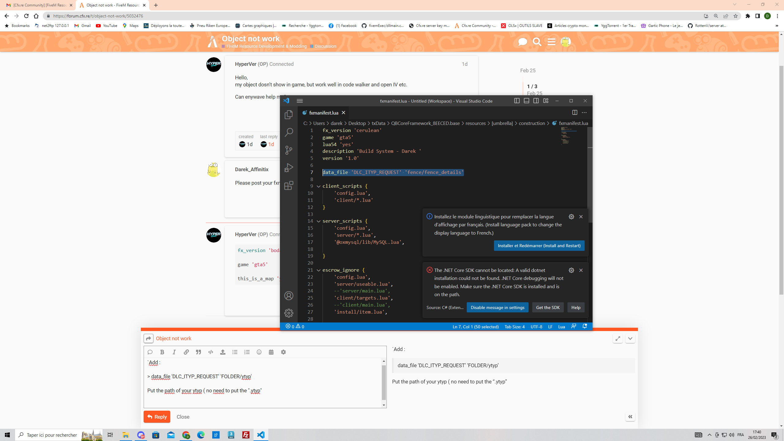 Object not work - Discussion - Cfx.re Community