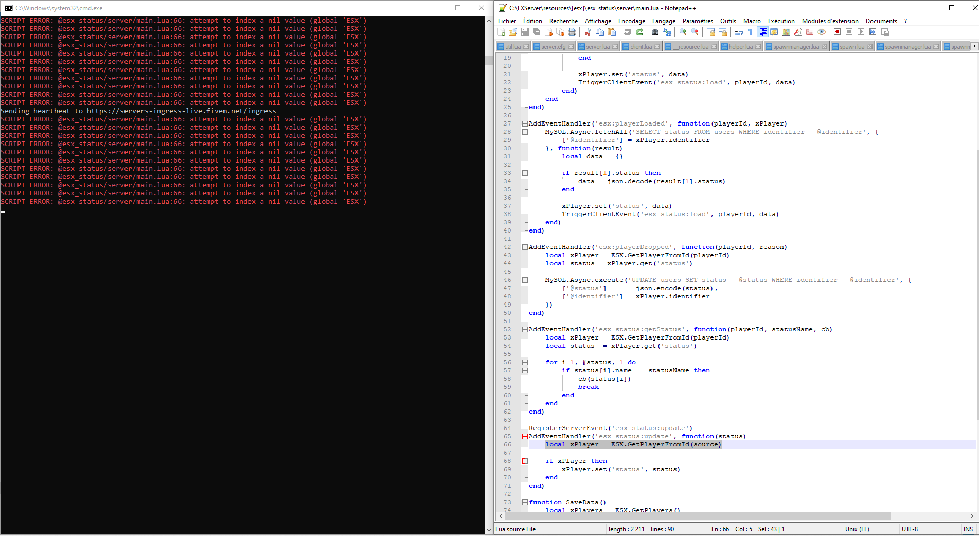 [HELP] Esx_status bug error - ES/ESX - Cfx.re Community