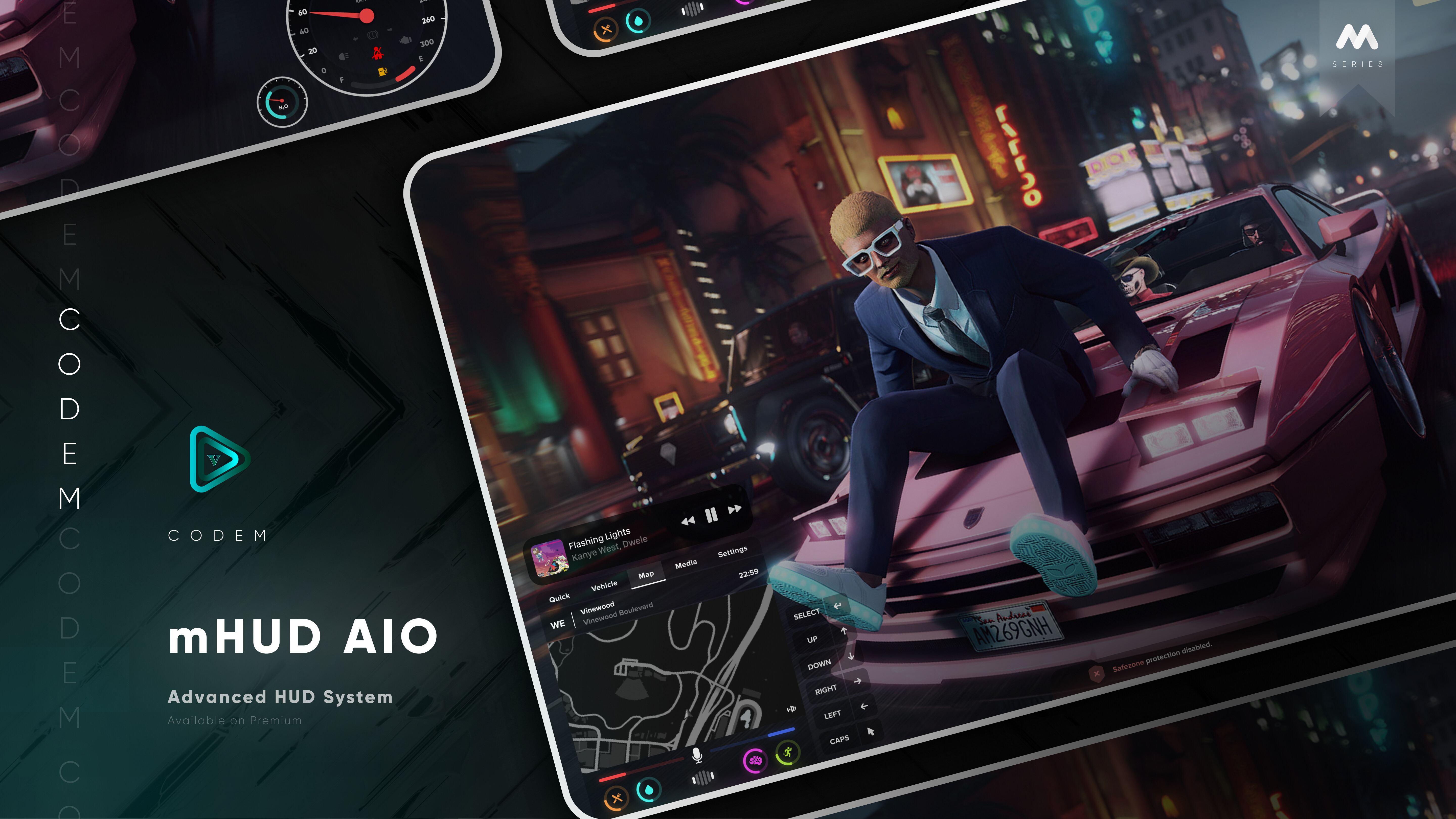 CodeM mHUD AIO Advanced HUD System ESX QB - FiveM Releases - Cfx.re Community