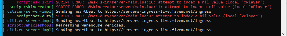 SCRIPT ERROR: @esx_skin/server/main.lua:10: attempt to index a nil value (local 'xPlayer') - ES ...