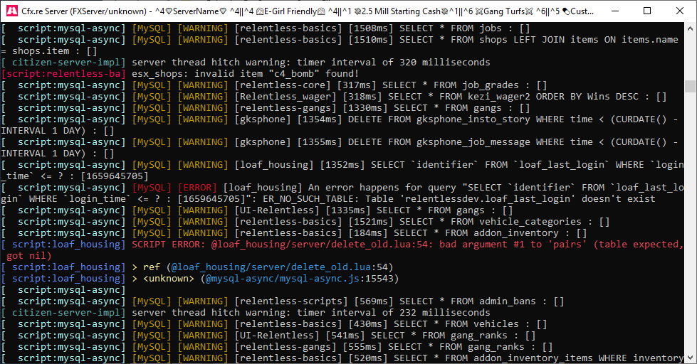 MySQL errors and server not starting - Discussion - Cfx.re Community MySQL errors and server not starting - Discussion - Cfx.re Community