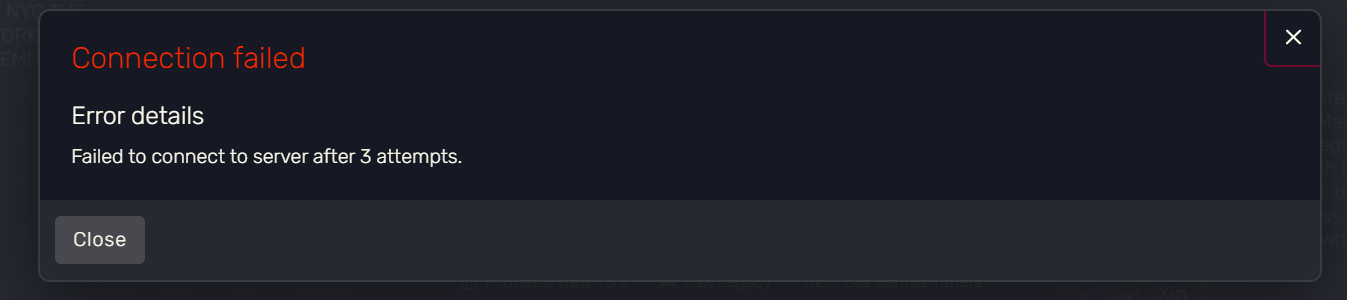 Connection Issues - FiveM Client Support - Cfx.re Community