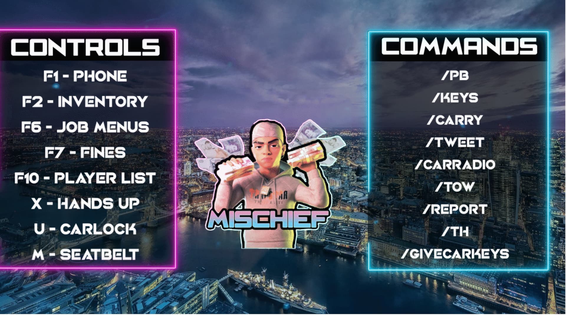 Mischief RP UK Based Serious RP😈 - Server Bazaar - Cfx.re Community