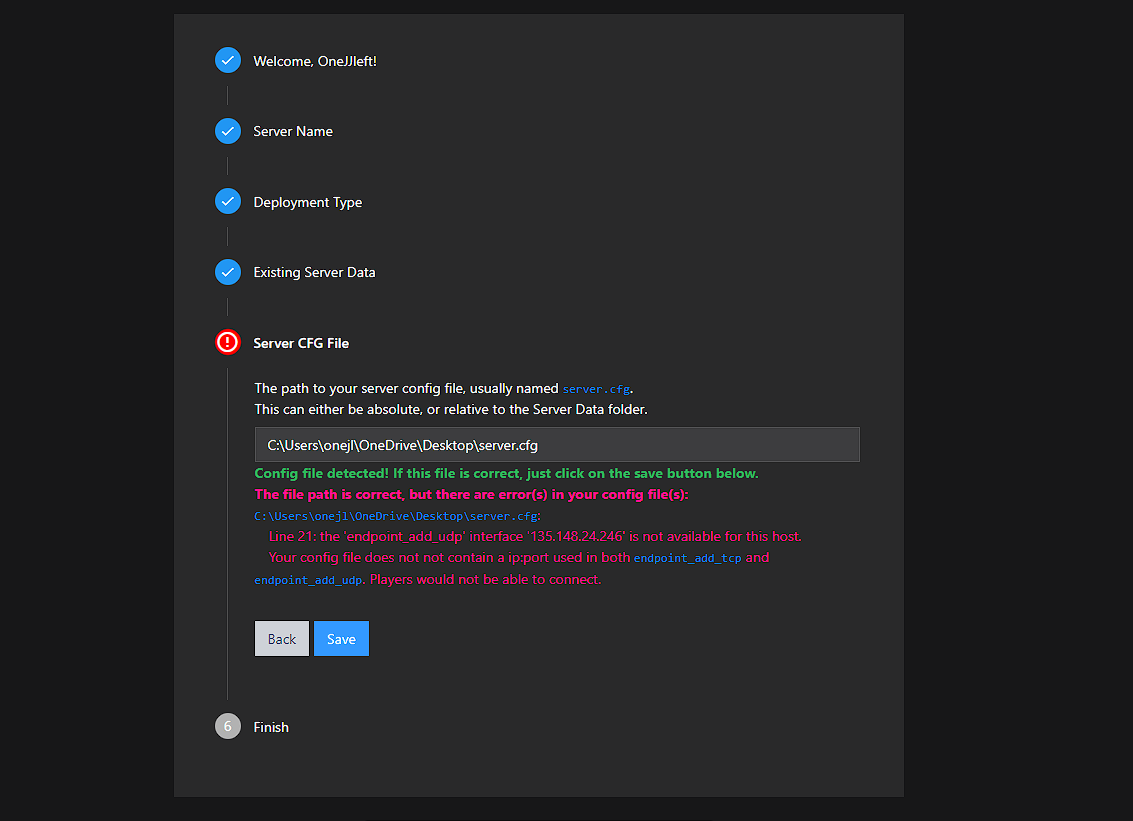 Endpoint Sever Cfg Error Server Discussion Cfx Re Community