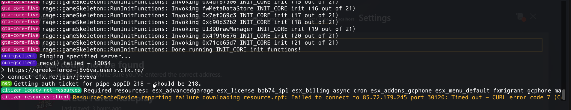 Failure downloading resource.rpf+ couldn’t load resource monitor ...