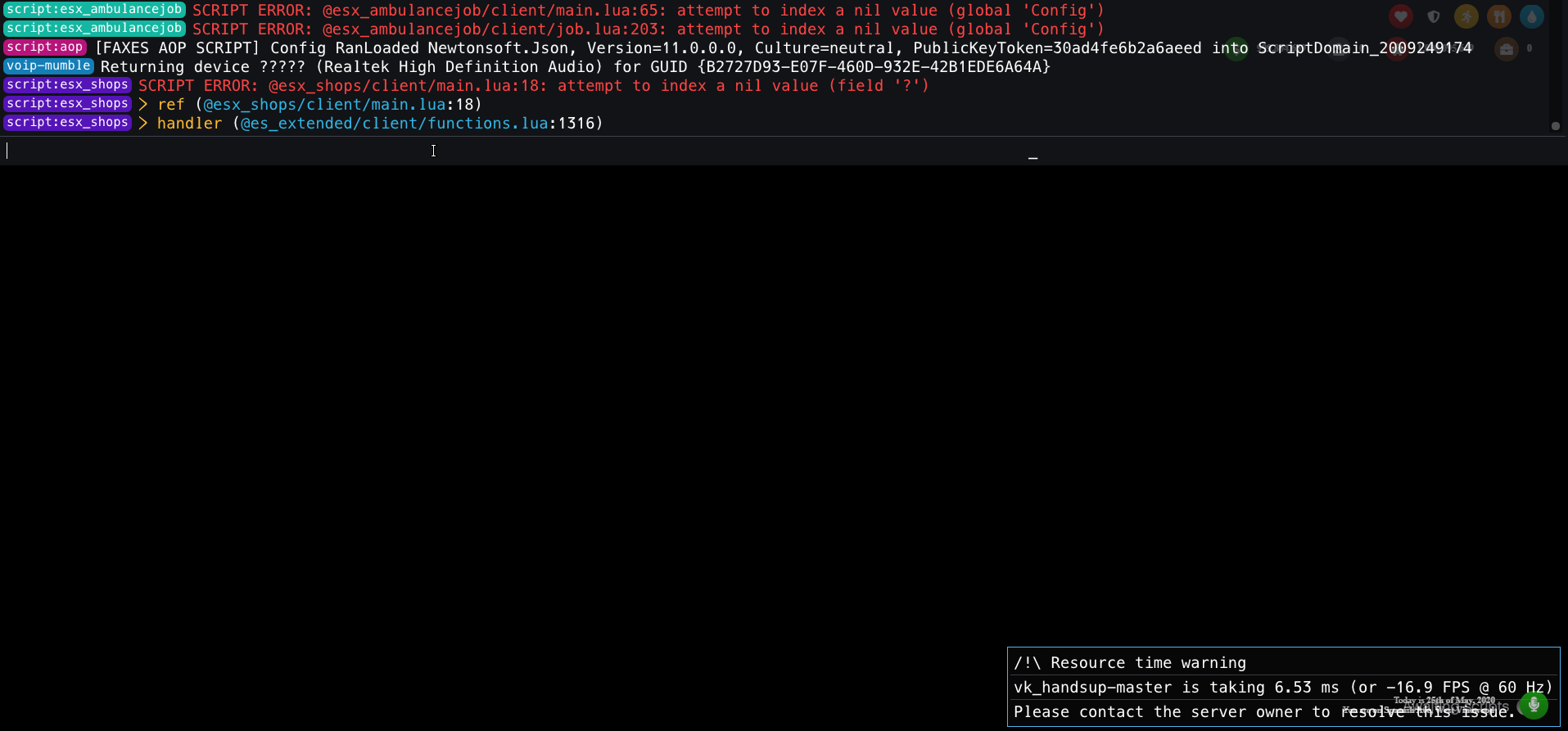 When I try to join my server is get stuck on awaiting scripts. With ...