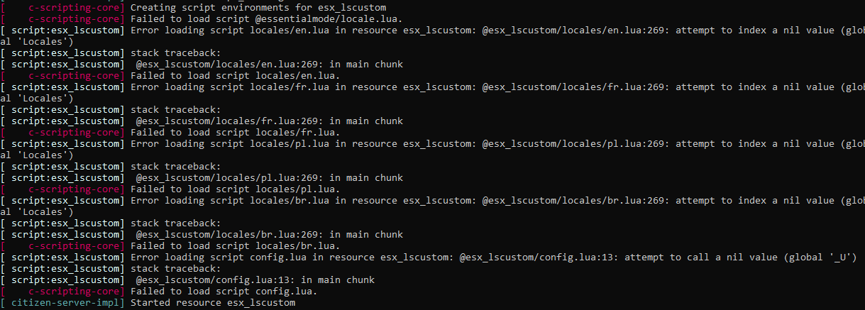 Script not Working esx_lscustom - Resource Support - Cfx.re Community