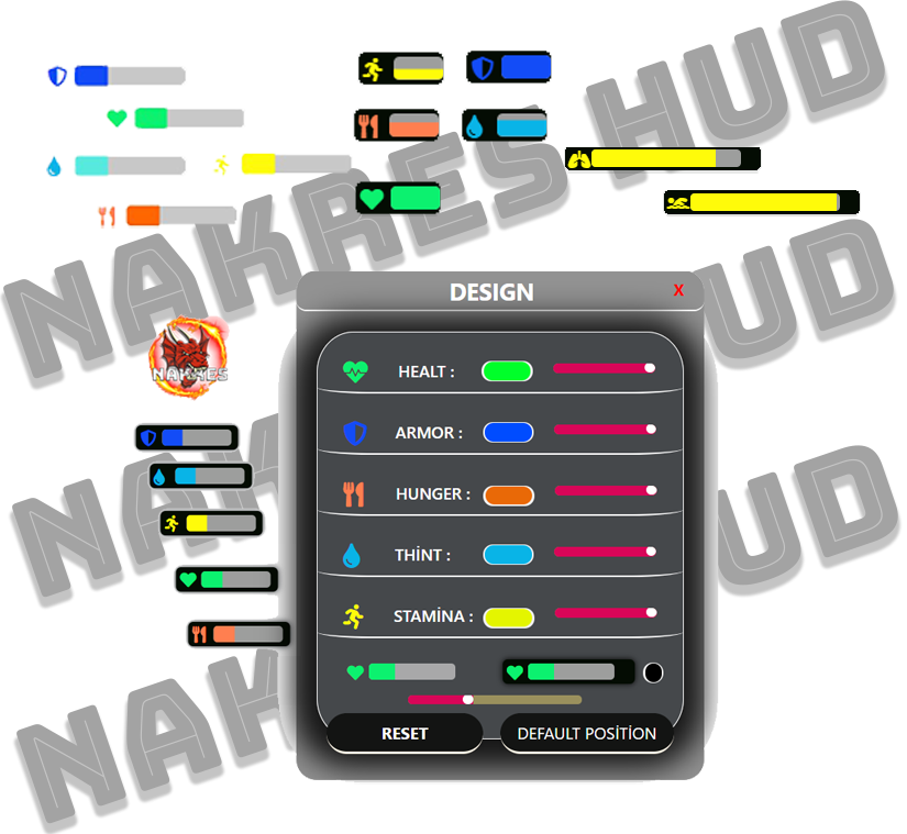 [ ESX ] [ PAID ] Nakres - Hud with customizable design - - FiveM Releases - Cfx.re Community