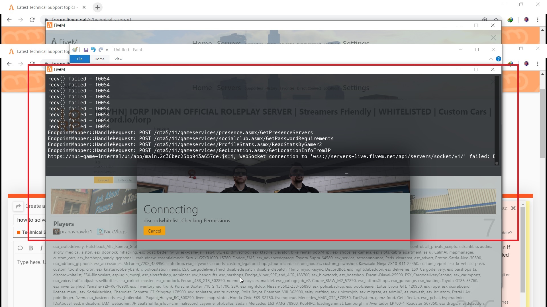 How to solve discordwhitlist:cehcking permission - FiveM Client Support ...