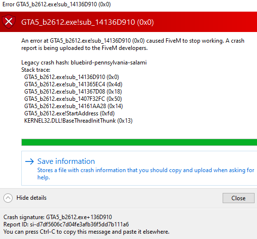 Five M Crashes every time i try to change game build to 2612 - FiveM ...