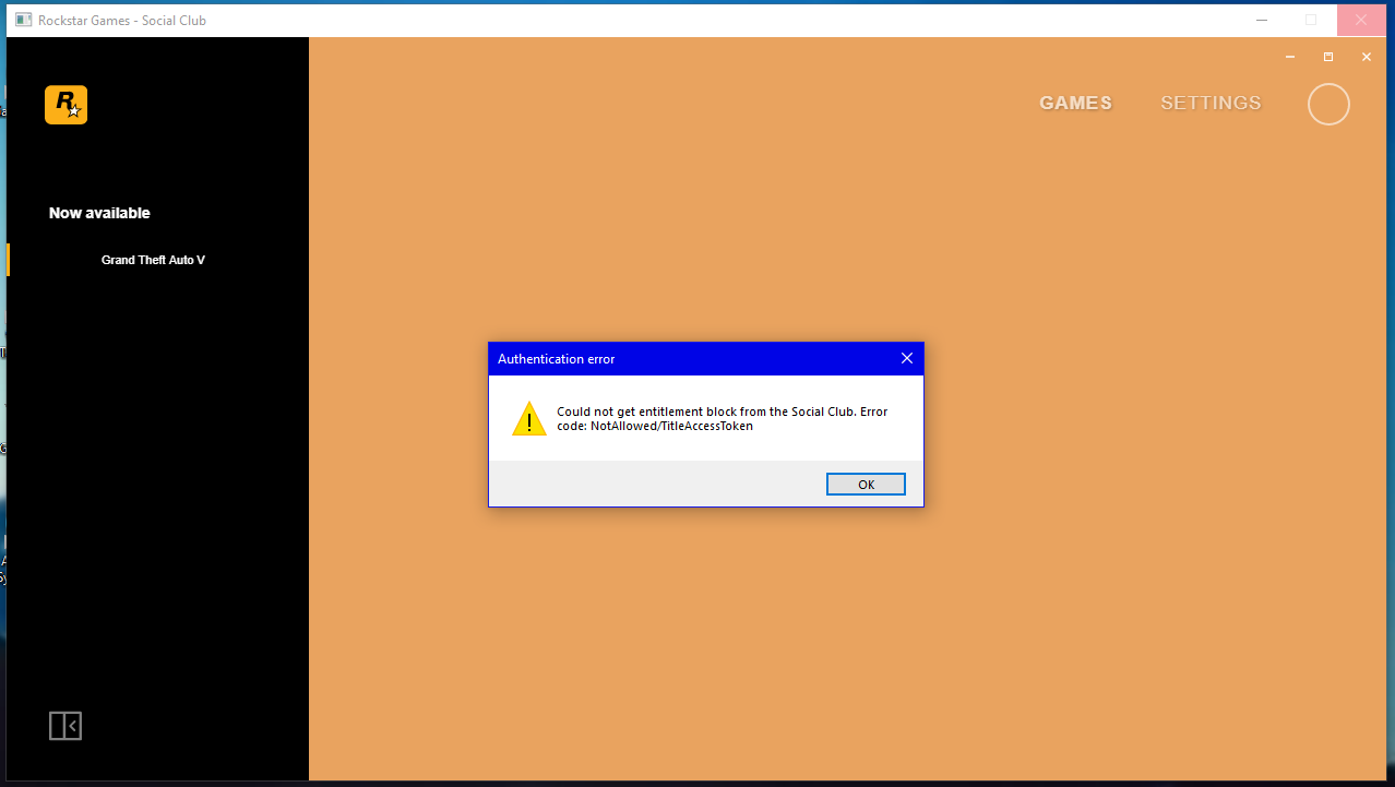 Authentication Error / notallowed/titleaccesstoken - FiveM Client Support - Cfx.re Community