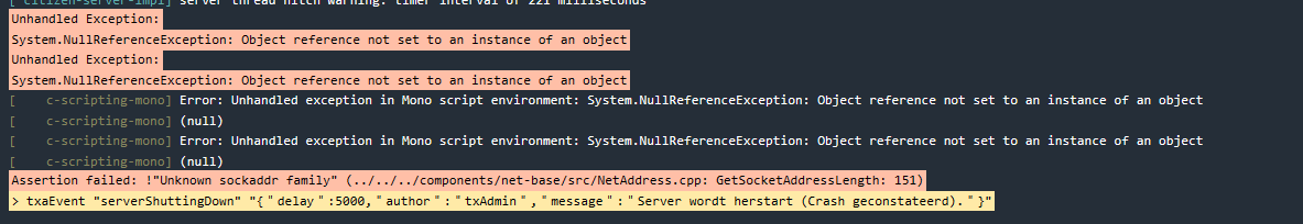 Server restart/crashes automatically every time and I can't see the reason for it - Server ...