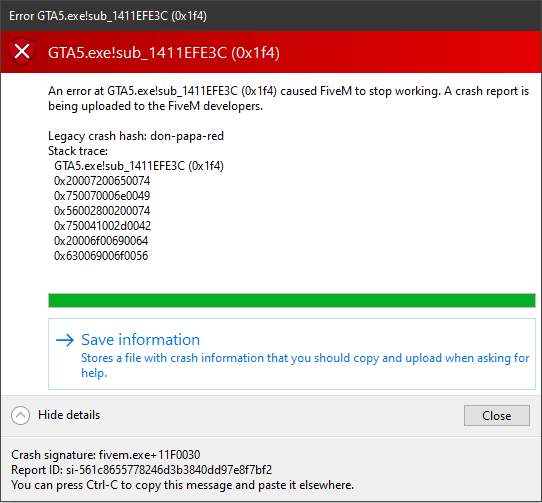 After some of the last updates FiveM Crash asap after get on menu ...