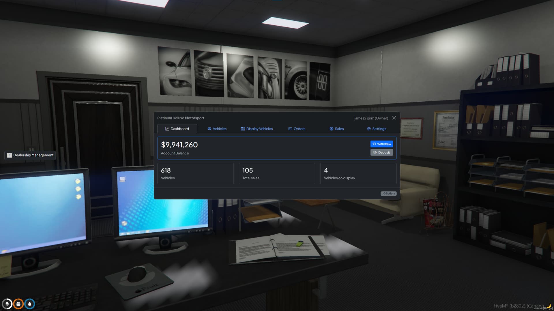 [QB/Qbox/ESX] JG Dealerships - Self service or player owned, display ...