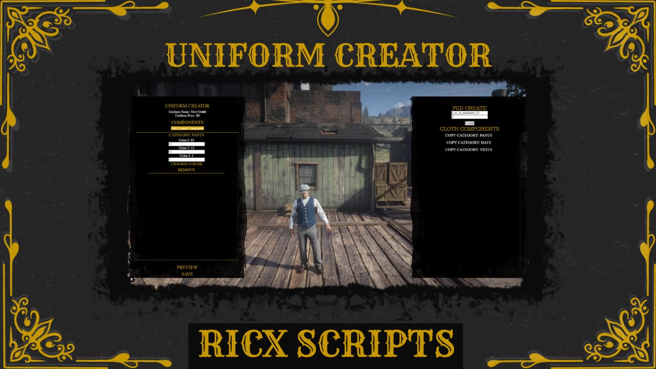 RicX Uniform Creator - RedEM:RP+Reboot/RSG/QBR/QR/VORP - RedM Releases - Cfx.re Community