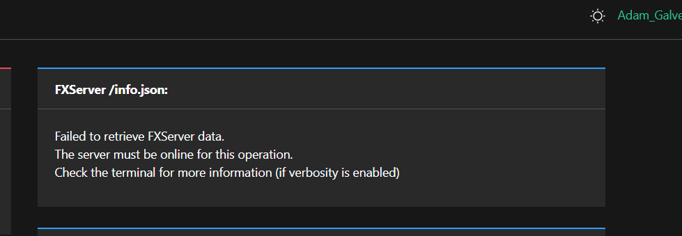 Guyz How to fix Failed to retrieve FXServer data. The server must be online for this operation ...