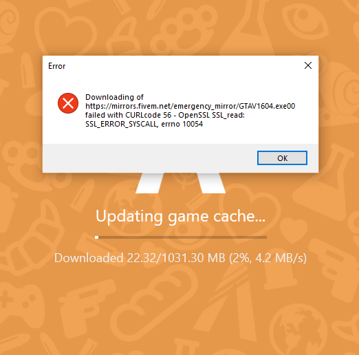 Error 10054 while installing FiveM - FiveM Client Support - Cfx.re ... Error 10054 while installing FiveM - FiveM Client Support - Cfx.re ...