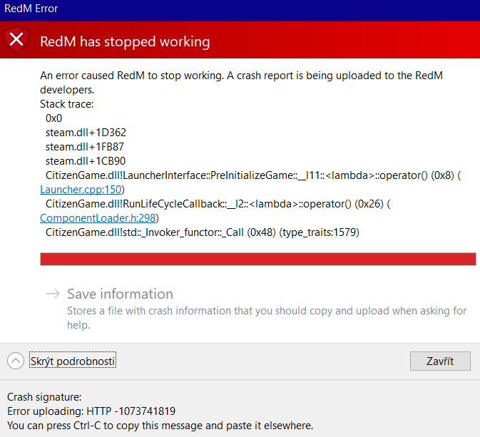 Redm has stopped working - RedM Client Support - Cfx.re Community