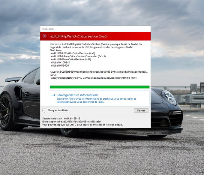 I have a problem when I want to launch my games there there is an error ...
