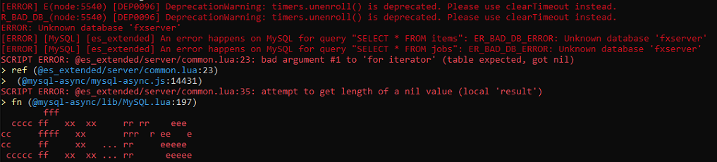 MySQL & es_extended Error - ES/ESX - Cfx.re Community