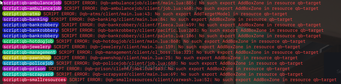 Qb Target Script Error Help Qbcore Cfx Re Community
