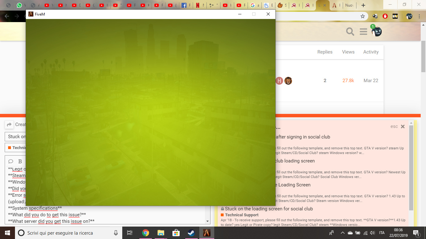 Stuck on infinite green/yellow loading screen - FiveM Client Support - Cfx.re Community