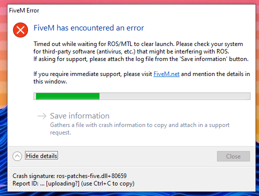 FiveM Error: Timed out while waiting for ROS/MTL to clear launch ...