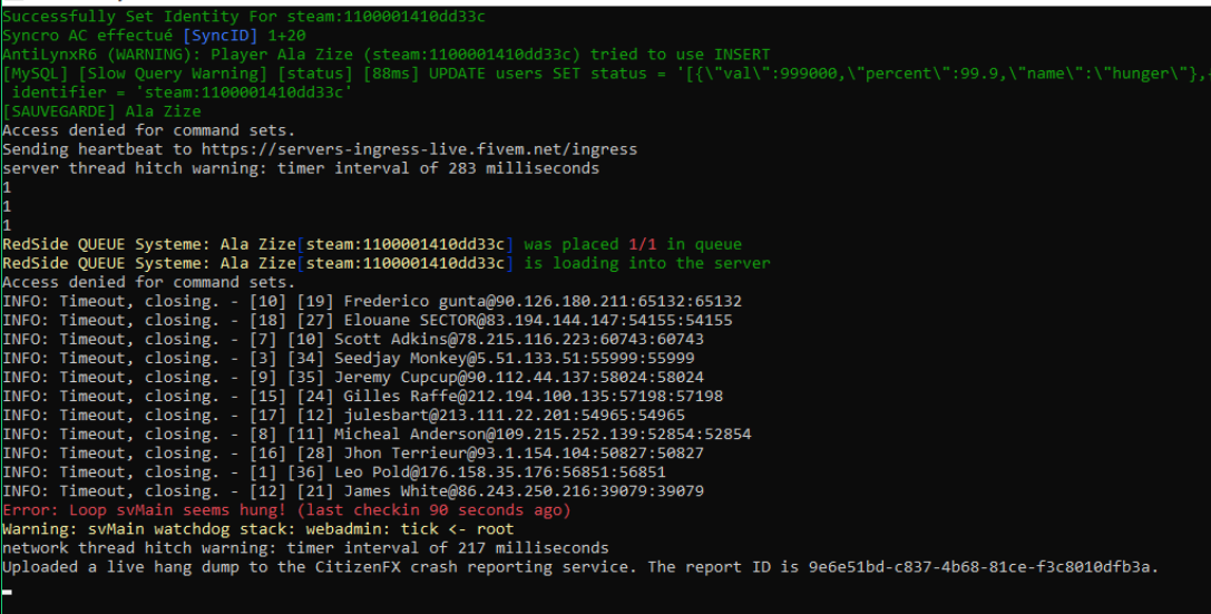 Loop Svmain seems hung - FiveM Client Support - Cfx.re Community