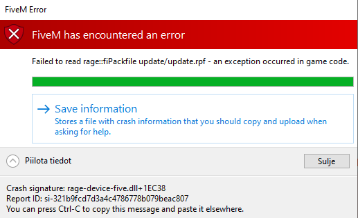 FiveM has encountered an error and wont open - FiveM Client Support ...